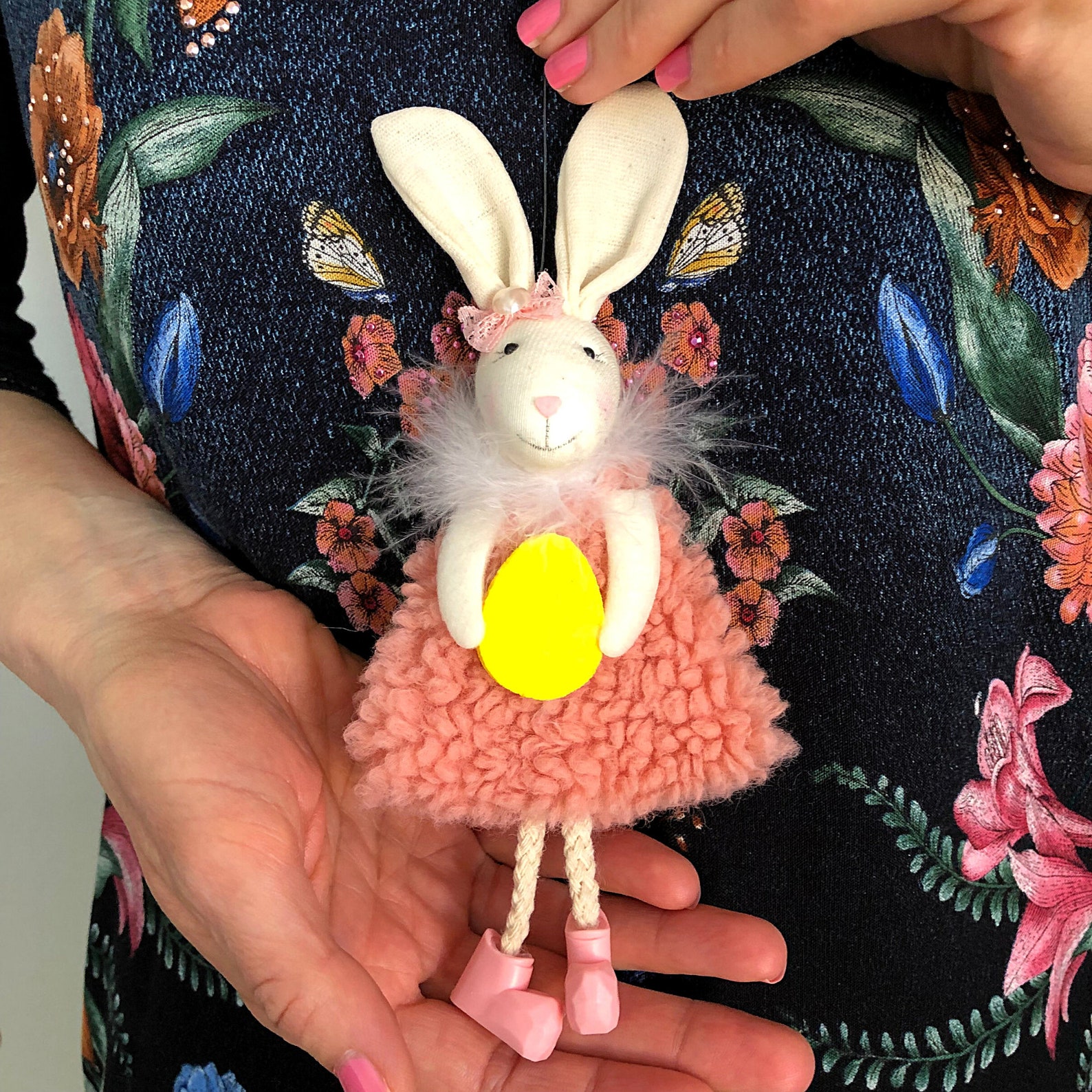 Hanging Easter Bunnyhandmade Easter Bunny Ornamentseaster - Etsy