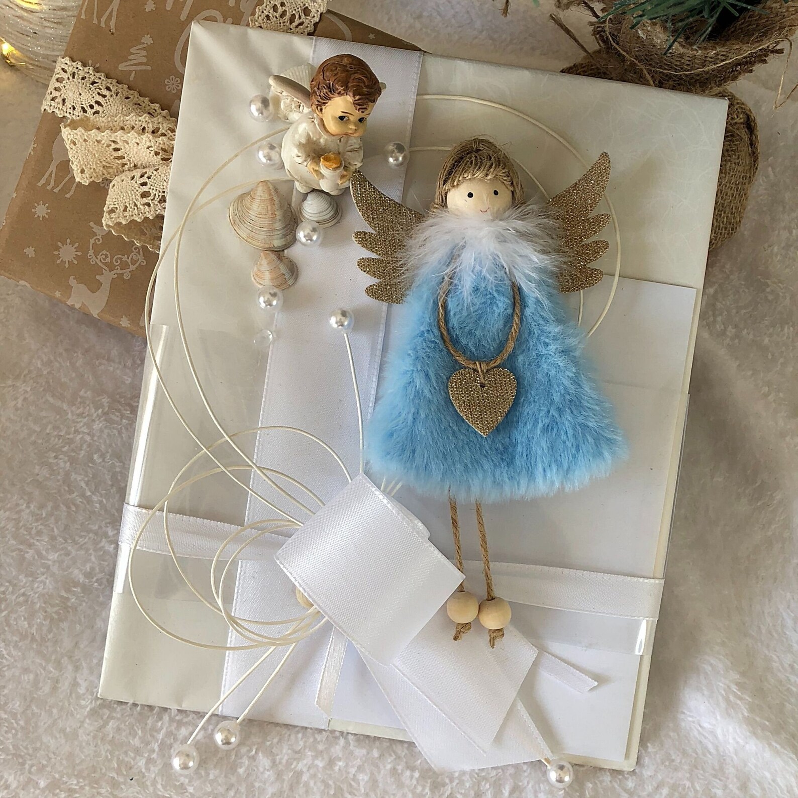 HANGING ANGEL BLUE Angel Hanging Figurine Christmas Angel | Etsy