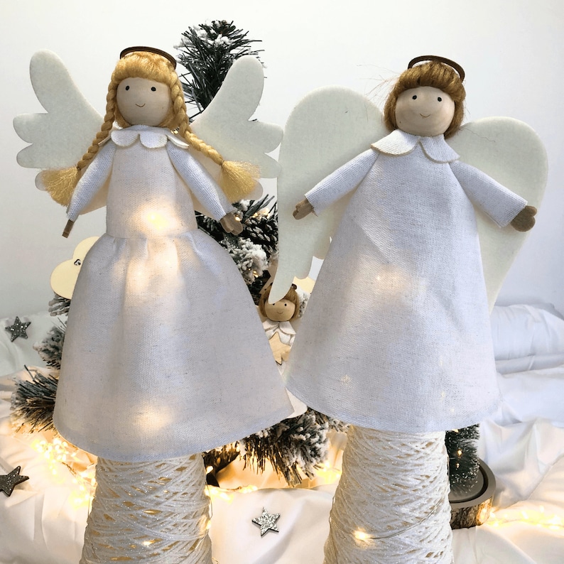 Handmade Angel Christmas Tree Topper, Burlap & Felt - Etsy