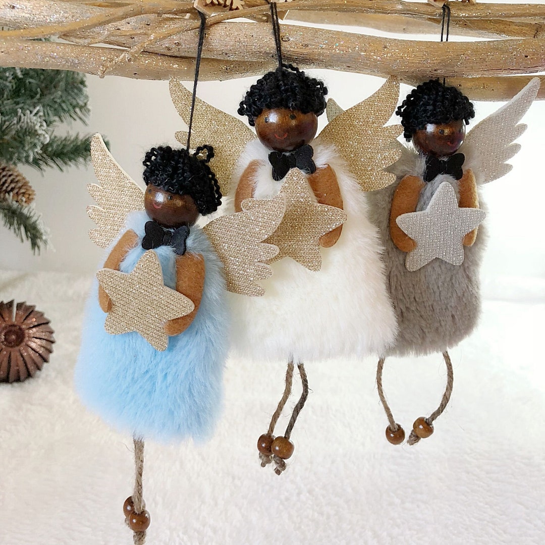 BOY Angel, Brown-skinned Angel, Black Hair Angel, Hanging Figurine ...