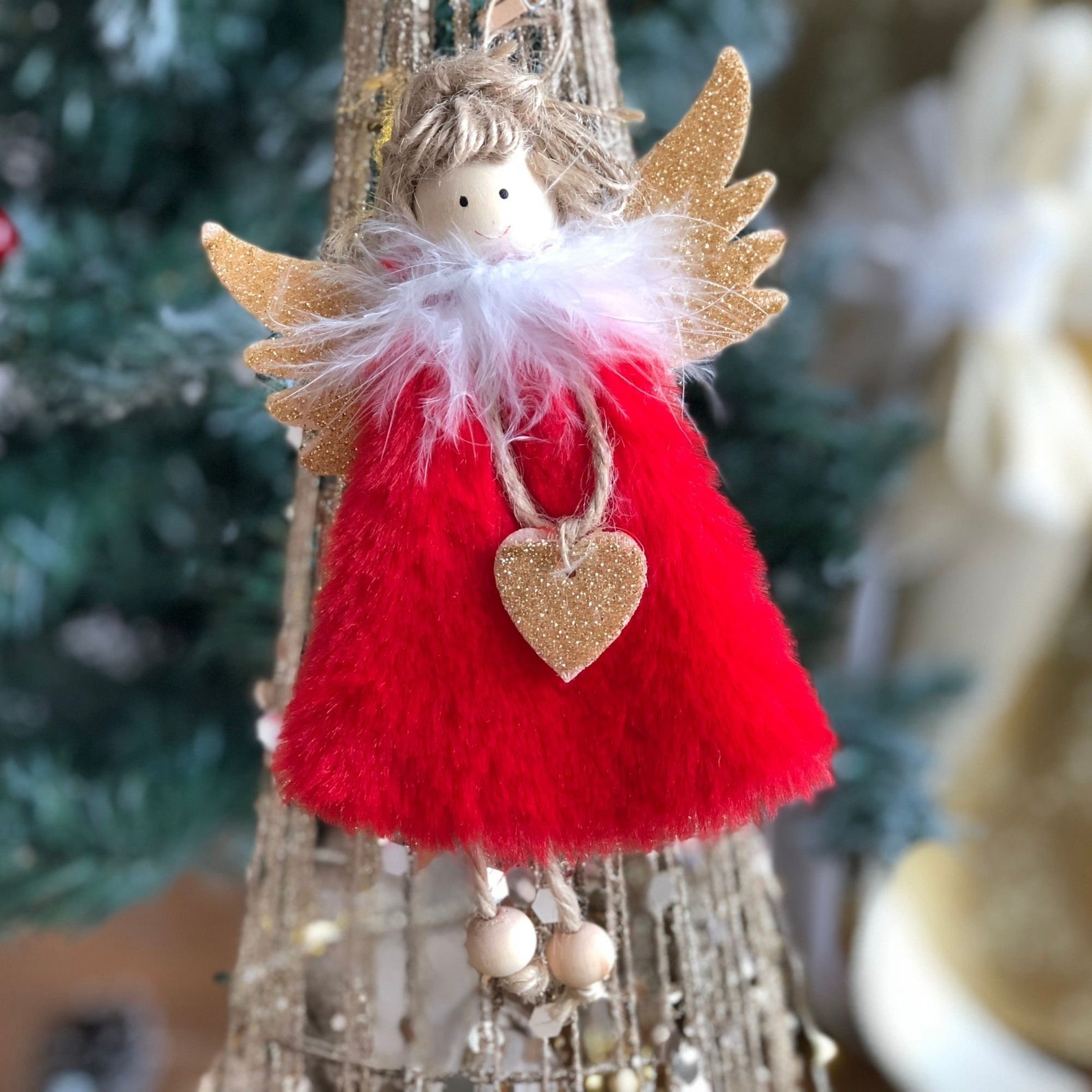 HANGING ANGEL Hanging Figurine Christmas Angel Christmas | Etsy