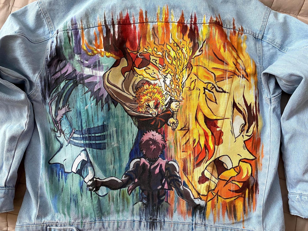 Hand Painted Denim Jacket | Custom Clothes | Anime Design | Art - Etsy