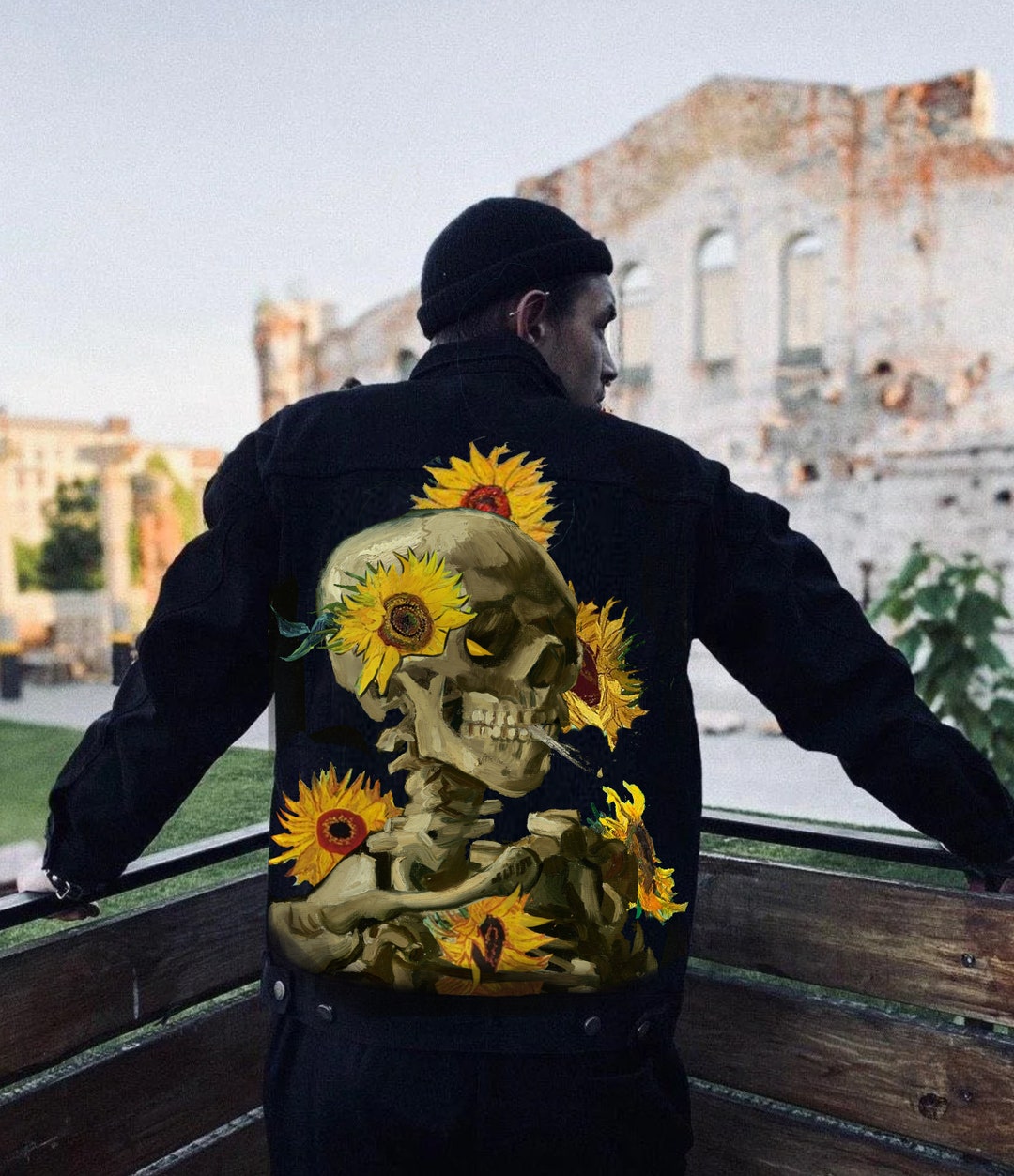 Vincent Van Gogh Skeleton Smoking a Cigarette With - Etsy