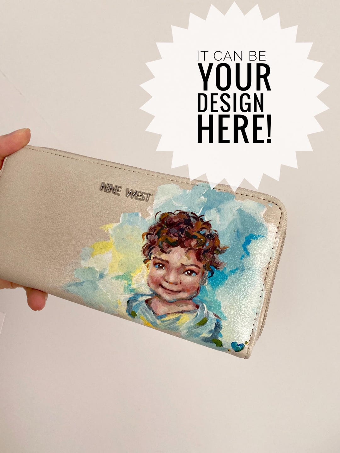 Custom Portrait Wallet | Hand-painted Leather Purse - Etsy