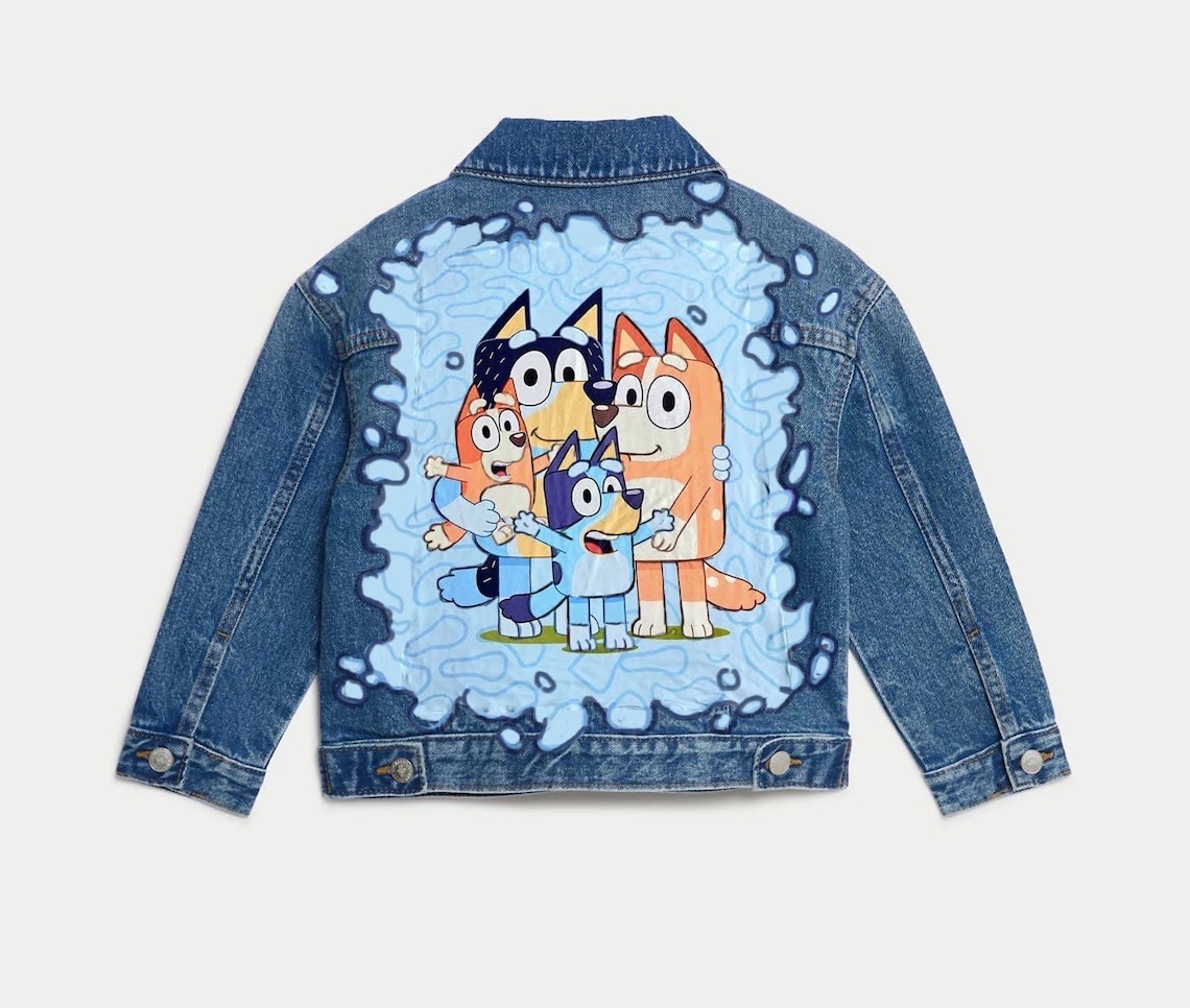 Hand Painted Custom Denim Jacket | Cartoon | Jacket for Kids | Art on ...