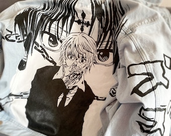 Hand Painted Custom Denim Jacket Anime Design Men Women - Etsy