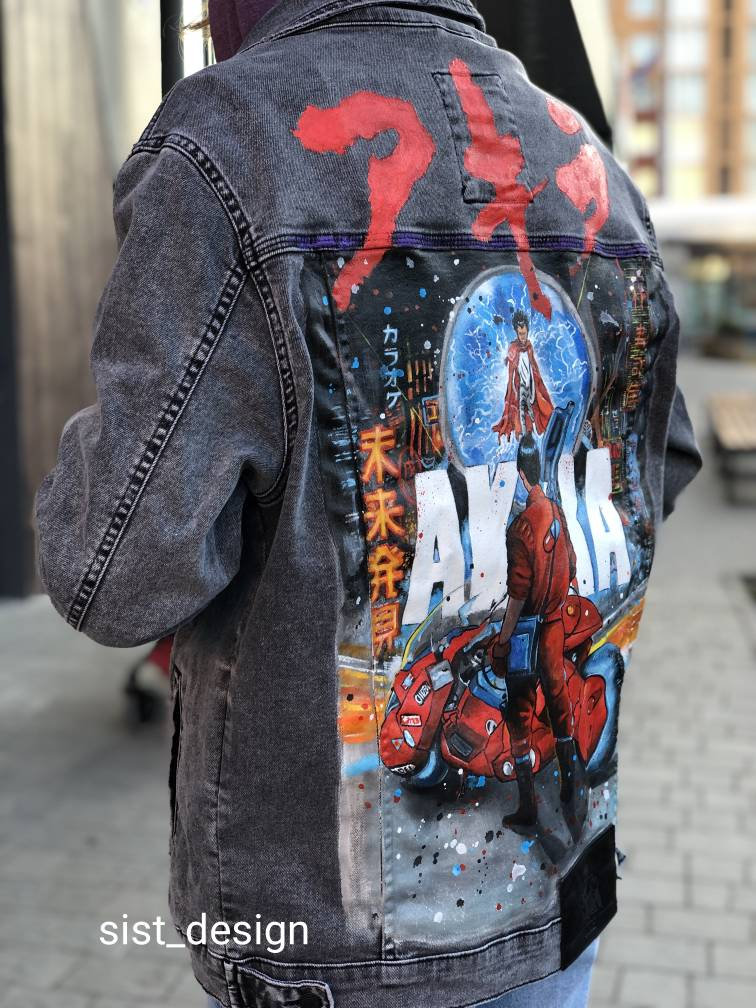 Hand Painted Custom Denim Jacket Anime Design Men Women | Etsy