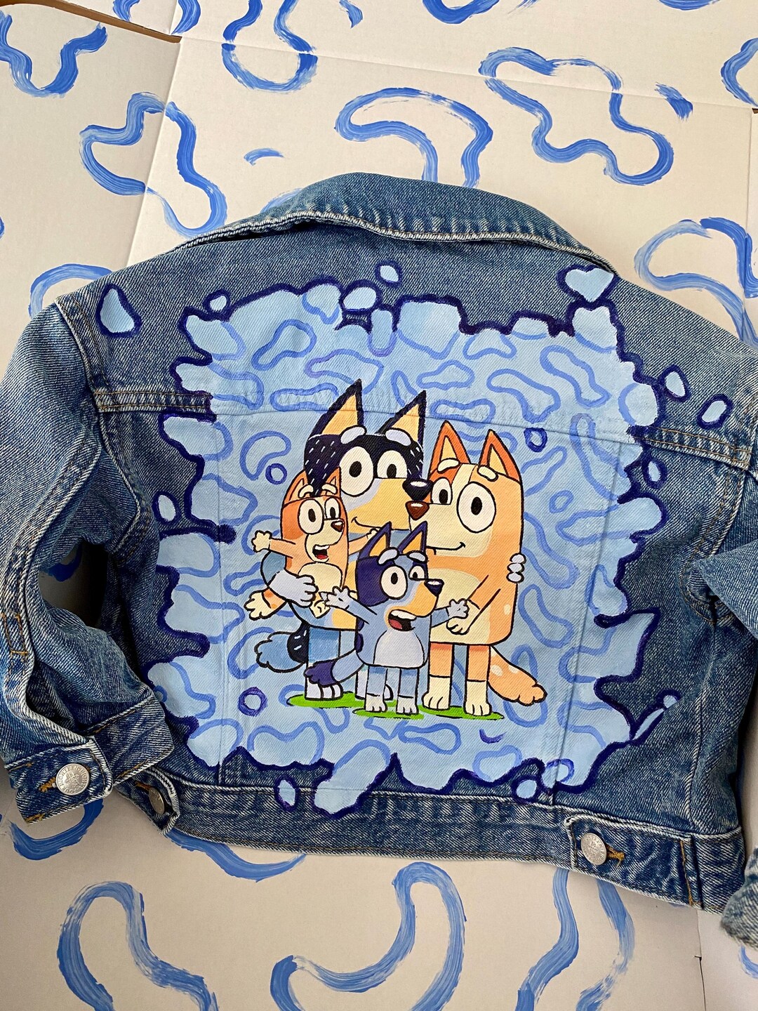 Hand Painted Custom Denim Jacket | Cartoon | Jacket for Kids | Art on ...