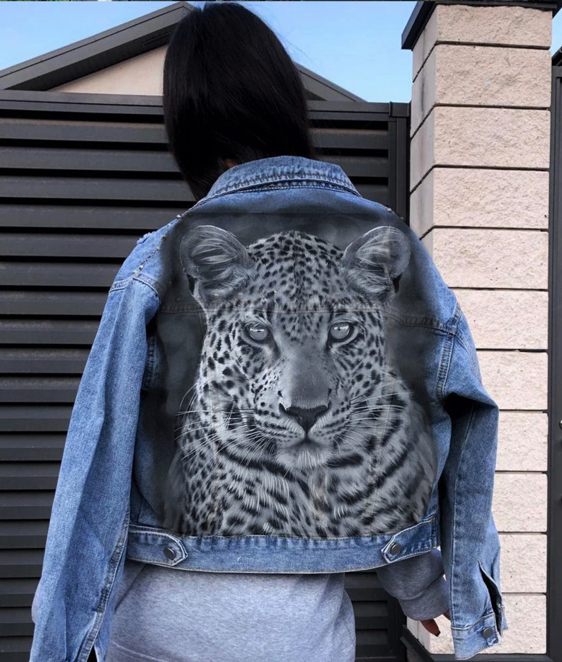 Hand-painted Denim Jacket: Tiger Art, Custom Safari Clothes - Etsy