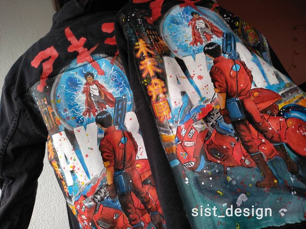Hand Painted Custom Denim Jacket Anime Design Men Women | Etsy
