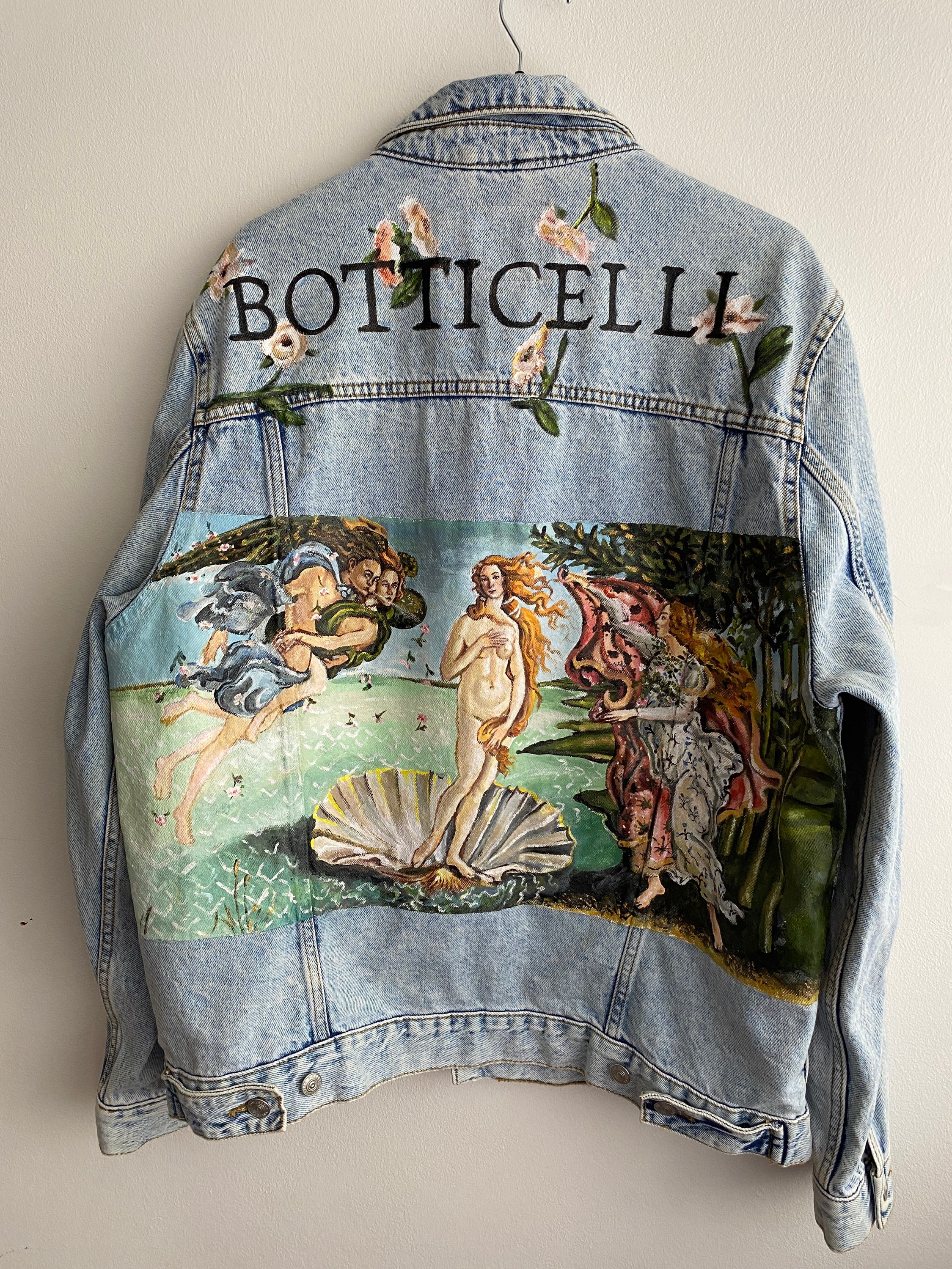 Hand-painted Denim Jacket: Botticelli's Birth of Venus, Italian ...