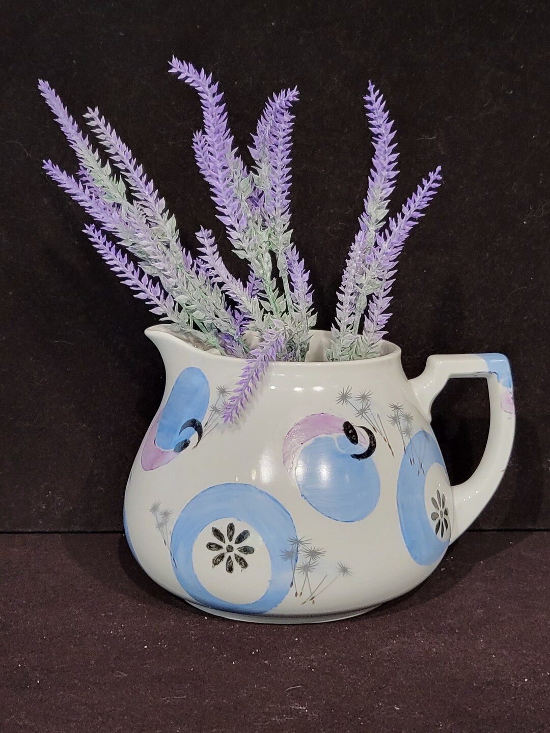 HAND PAINTED Large Pitcher/vase/centerpiece // 6" Height // Ceramic ...