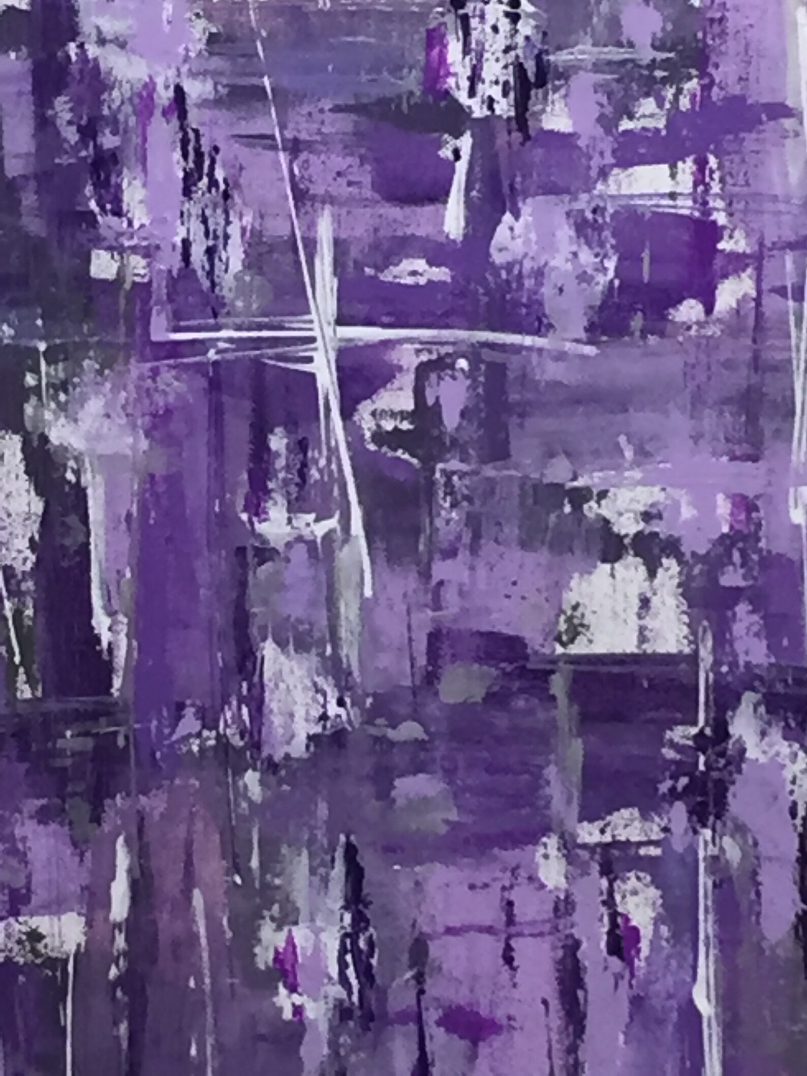 ORIGINAL Abstract Acrylic Painting - INDUSTRIAL PURPLE // 16" X 20 ...