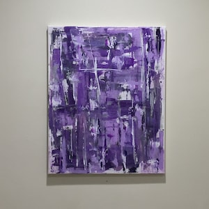 ORIGINAL Abstract Acrylic Painting - INDUSTRIAL PURPLE // 16" X 20 ...