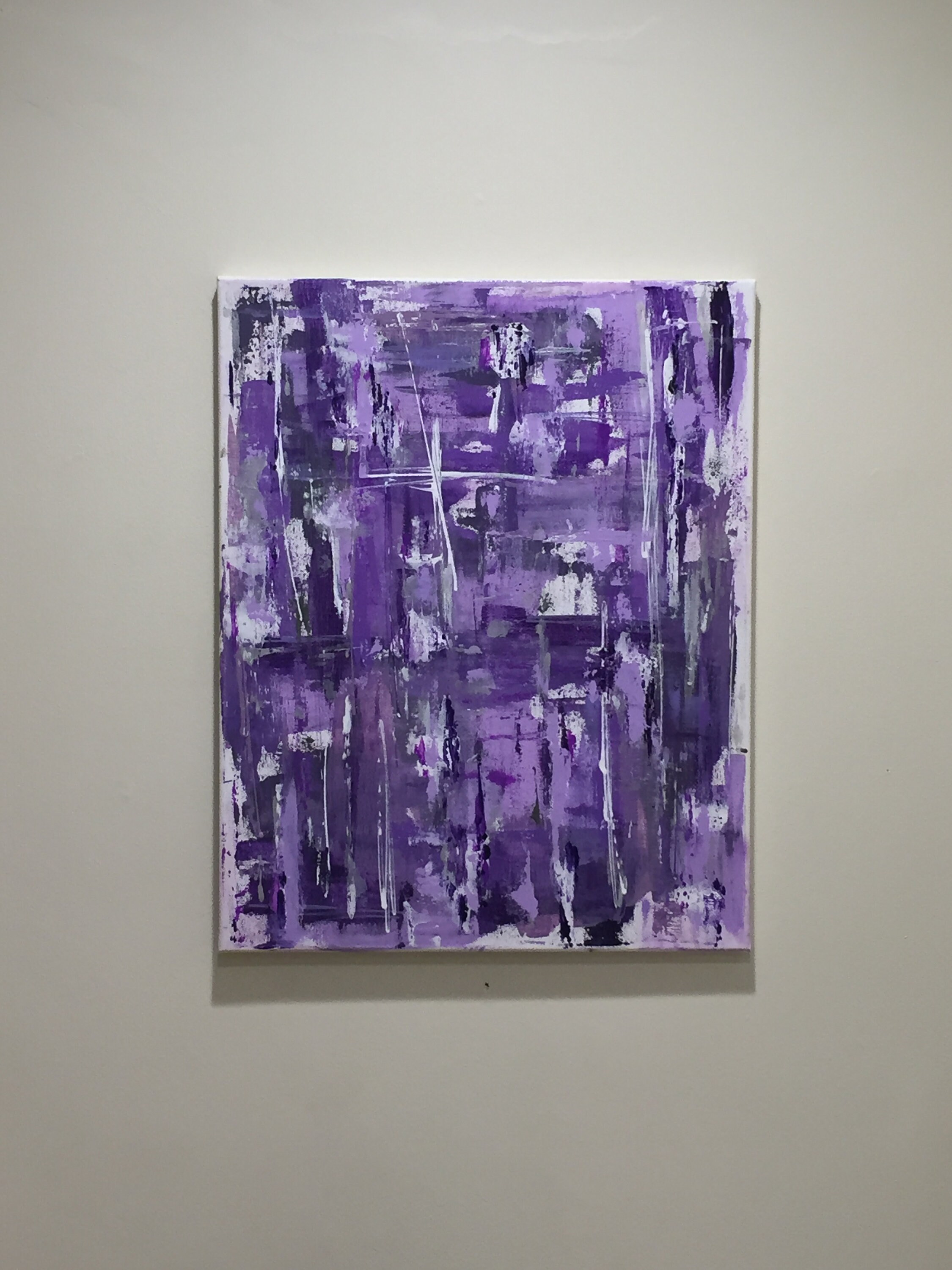 ORIGINAL Abstract Acrylic Painting - INDUSTRIAL PURPLE // 16" X 20 ...