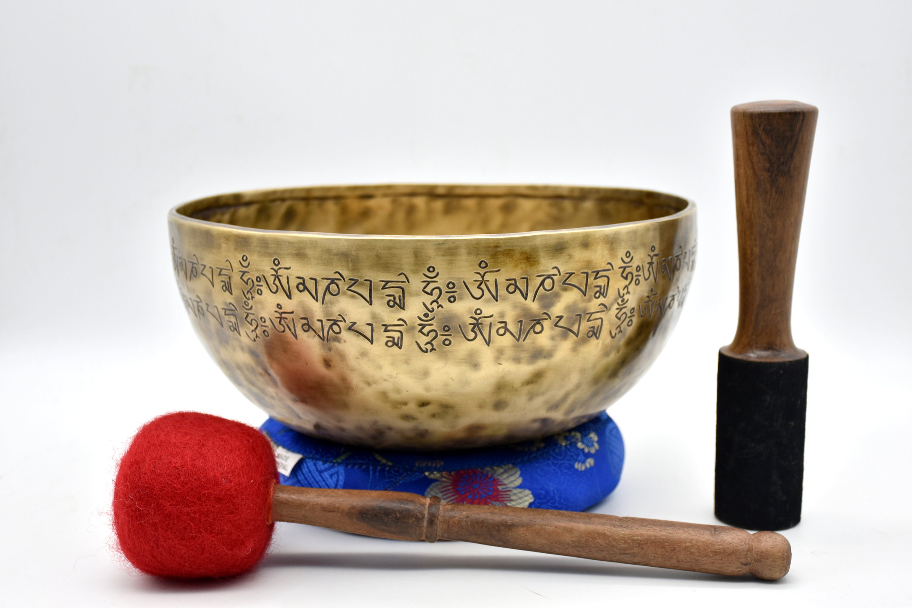 10 Inch Authentic Tibetan Mantra Engraved Full Moon Singing Bowl ...