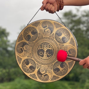 Handmade Tree of Life Gong: Seven Metal Sound Healing - Etsy