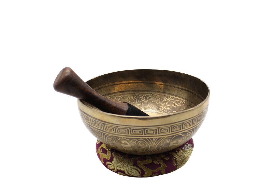 Tibetan Singing Bowl - Carved With Buddhist Mantras - Mind Healing ...
