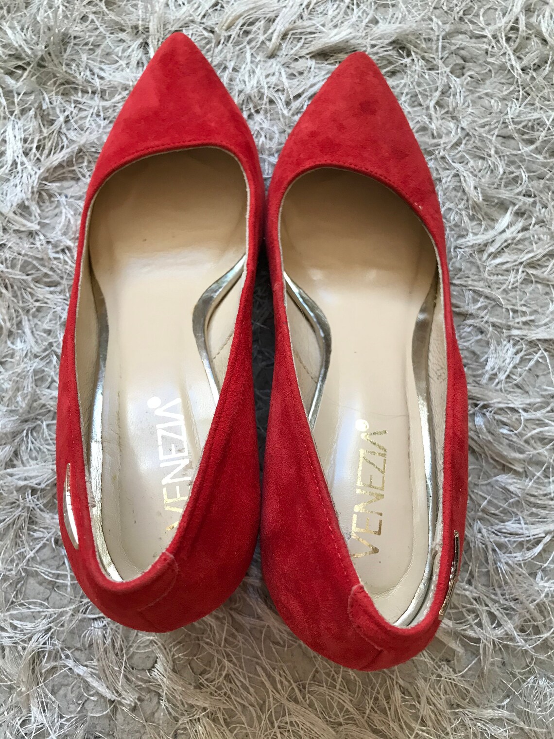 Red block heels suede shoes made in Italy | Etsy