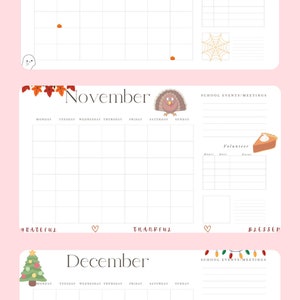 School Calendar - 12 Month With Themed Months, Blank Calendar ...