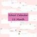 School Calendar - 12 Month With Themed Months, Blank Calendar ...