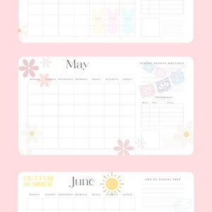School Calendar - 12 Month With Themed Months, Blank Calendar ...