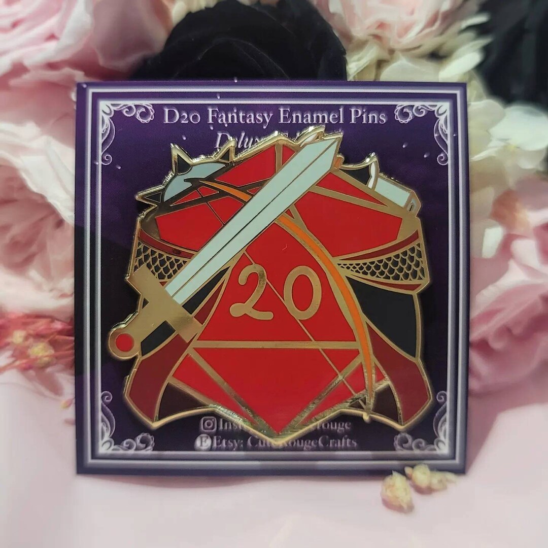Fighter Enamel Pin, D20 Class Pin, Dnd, Dungeons and Dragons ...