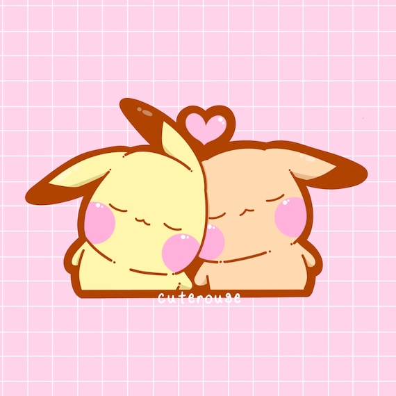 Eevee And Pikachu Kiss