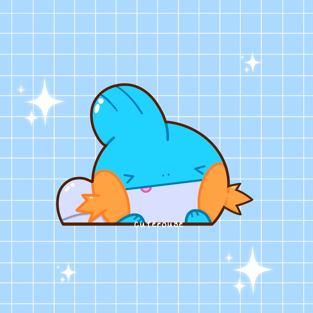 Mudkip Peeker, Pokemon Peeker, Mudkip Bean, Pokemon Sticker, Cute ...