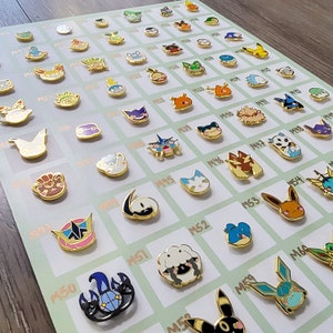 Pokebeans, Poke Mini Pins, Starter Pins, Fire, Grass, Water, Ghost, Ice ...