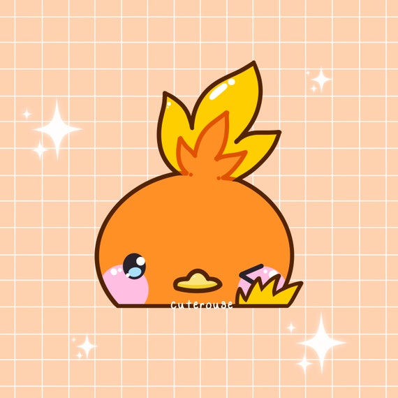 Torchic Peeker Torchic Bean Pokemon Bean Pokemon Sticker - Etsy