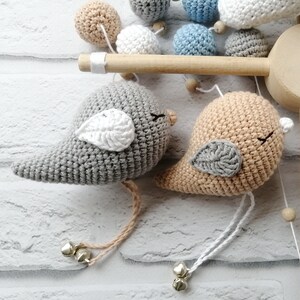 Pattern Only, Pastel Bird Baby Mobile, Scandinavian Nursery Decor ...