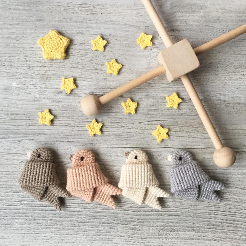 Pattern Only, Pastel Bird Baby Mobile, Scandinavian Nursery Decor ...