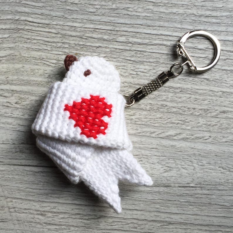 Pattern Only, Crochet Valentines Day Birds, Keychain Birdy, Bag Tag ...