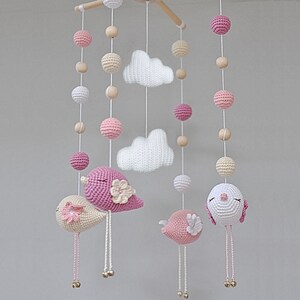 Pattern Only, Pastel Bird Baby Mobile, Scandinavian Nursery Decor ...