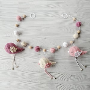 Pattern Only, Pastel Bird Baby Mobile, Scandinavian Nursery Decor ...