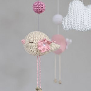 Pattern Only, Pastel Bird Baby Mobile, Scandinavian Nursery Decor ...