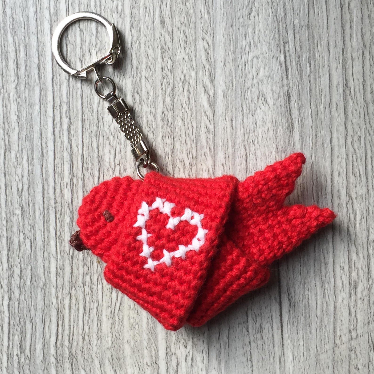 Pattern Only, Crochet Valentines Day Birds, Keychain Birdy, Bag Tag ...