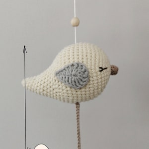 Pattern Only, Pastel Bird Baby Mobile, Scandinavian Nursery Decor ...