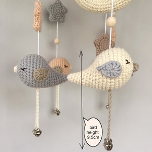 Pattern Only, Pastel Bird Baby Mobile, Scandinavian Nursery Decor ...
