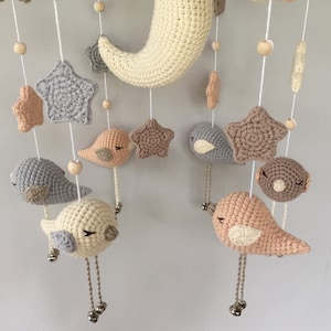 Pattern Only, Pastel Bird Baby Mobile, Scandinavian Nursery Decor ...