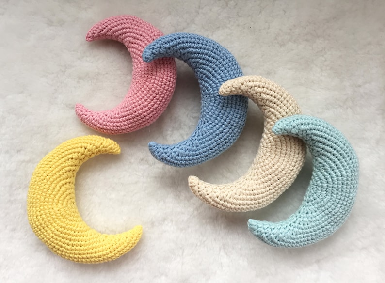Crochet Moon Pattern Moons PDF Mini Moon Baby Mobile Rattle - Etsy