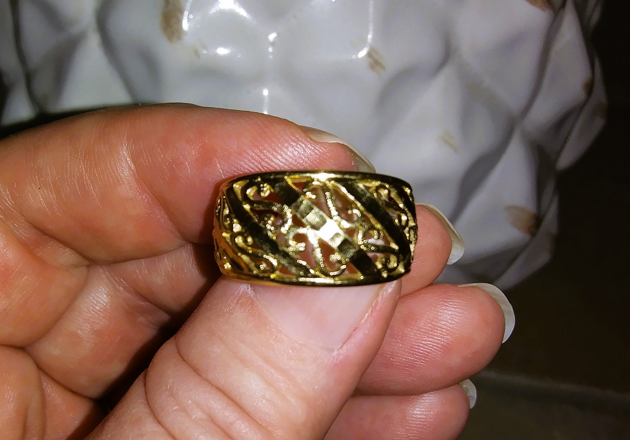 Vintage Beverly Hills Gold Filigree Ring US Size 8 - Etsy