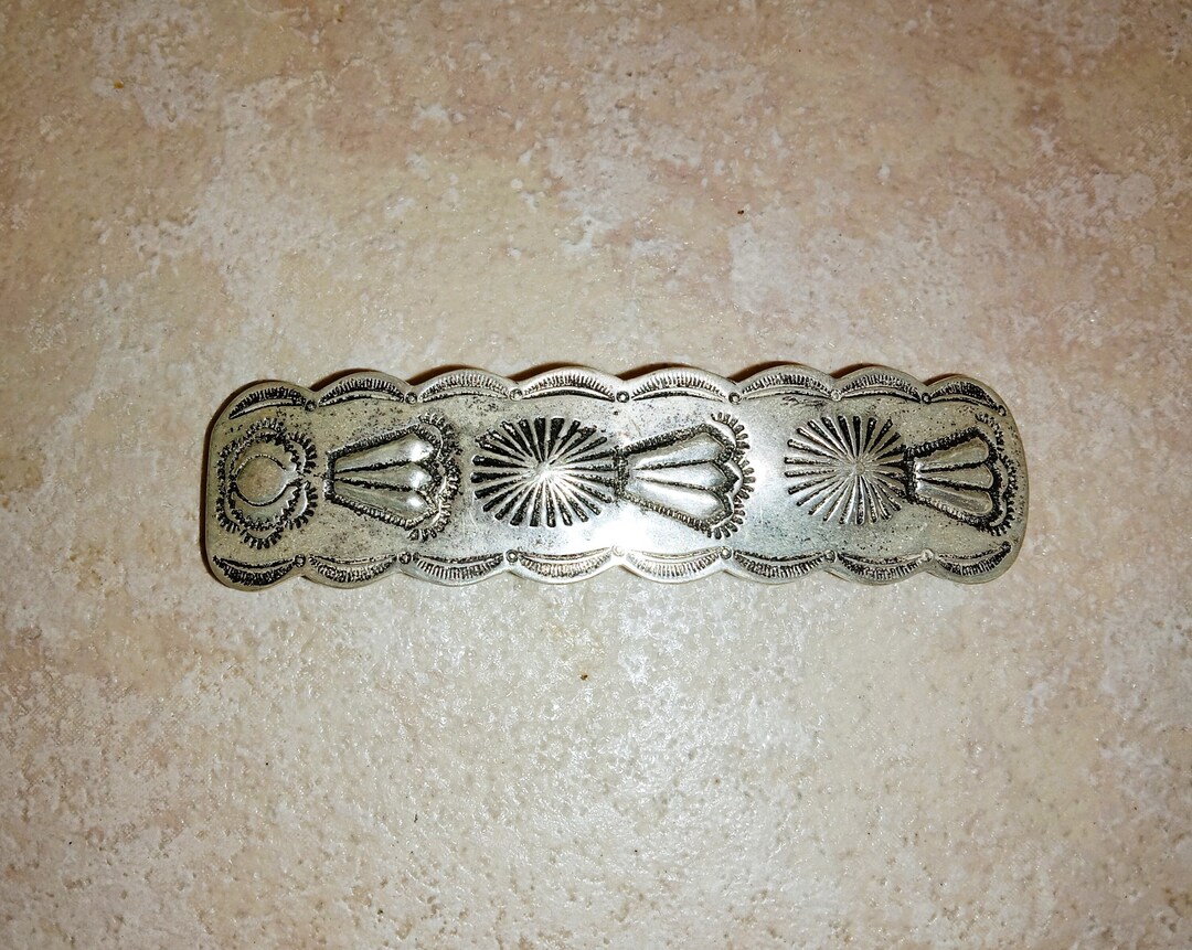 Vintage Sterling Silver Hair Barrett - Western Accessory - Etsy