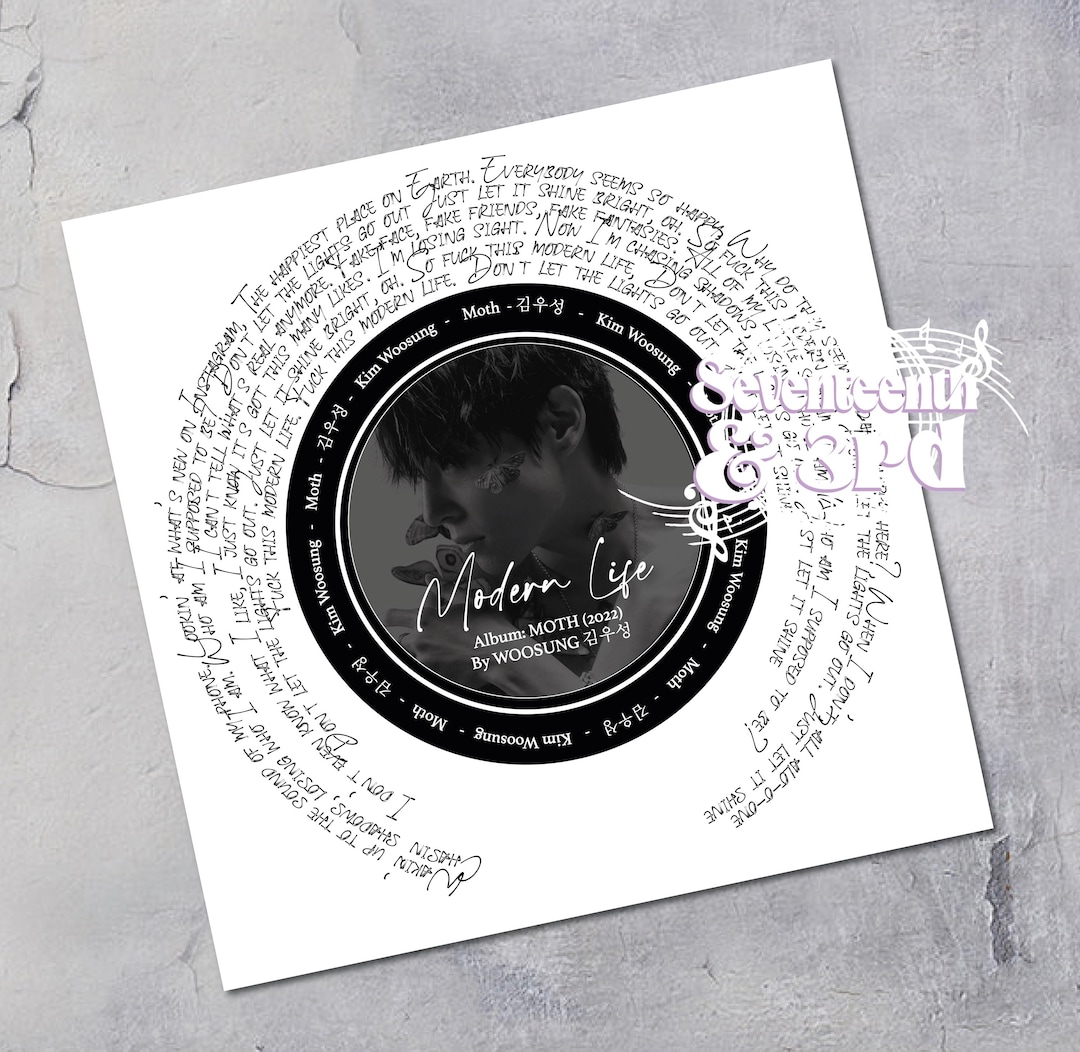 Woosung "modern Life" Music Lyric Vinyl the Rose From the Album MOTH - Etsy