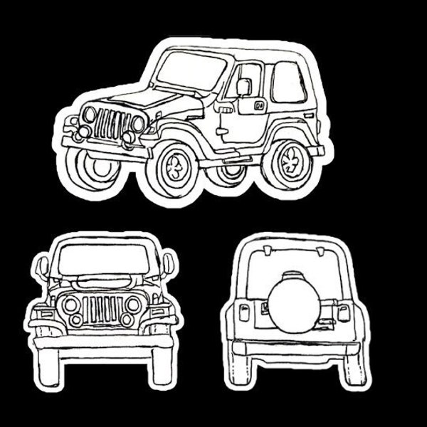 Jeep Wrangler Outline Sticker - Etsy