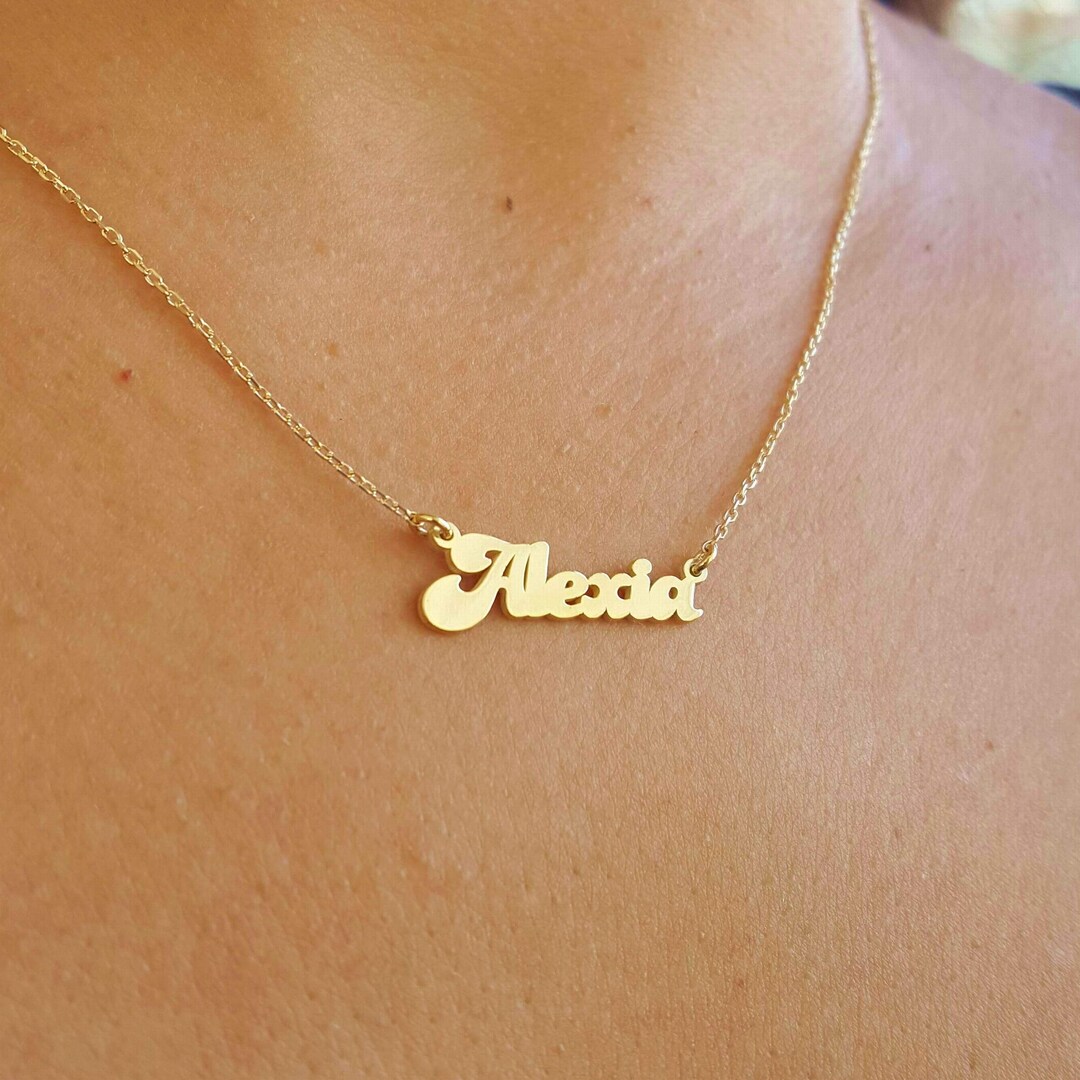 Personalized Name Necklace, Custom Nameplate Necklace, Gold Name ...