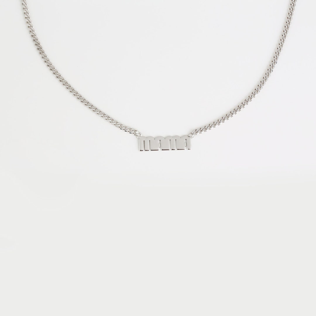14k Gold Mama Letter Necklace Family Love Mother's Day Pendant ...