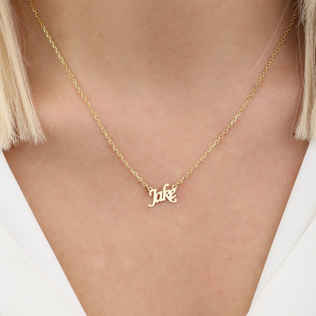14k Gold Jake Letter Necklace | Deliciate Customized Special Name ...