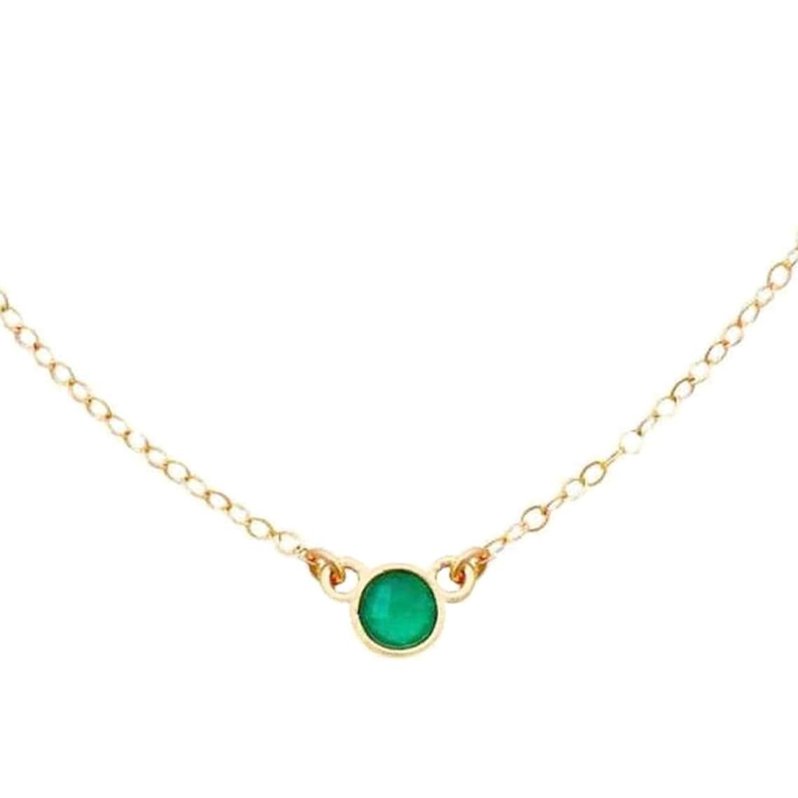 Round Solitaire Diamond Choker Pendant Gemstone Necklace - Etsy